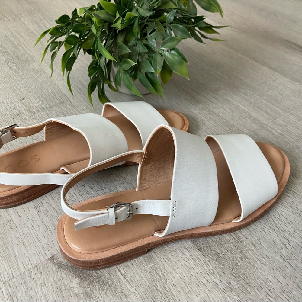Cos White Leather Strap Sandals - Gem